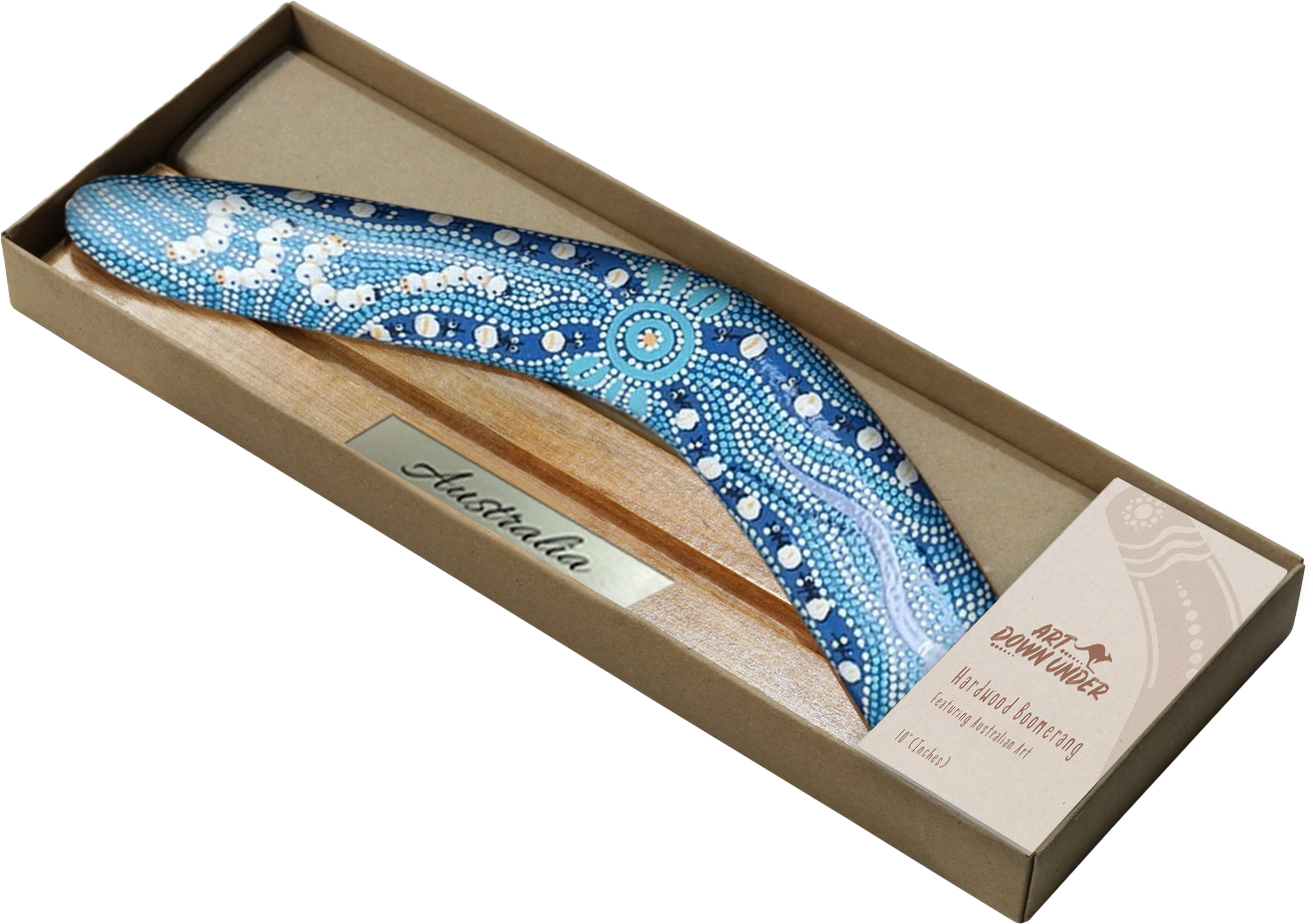 Personalised Boomerang - Bush Tucker Blue — Bulurru Shop