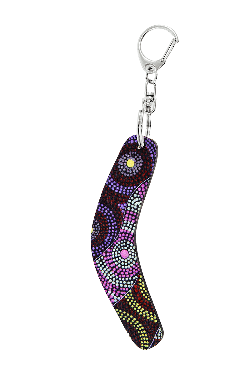 Boomerang Shape Wooden Keyring (Australian Made) - Cindy Wallace Circl ...