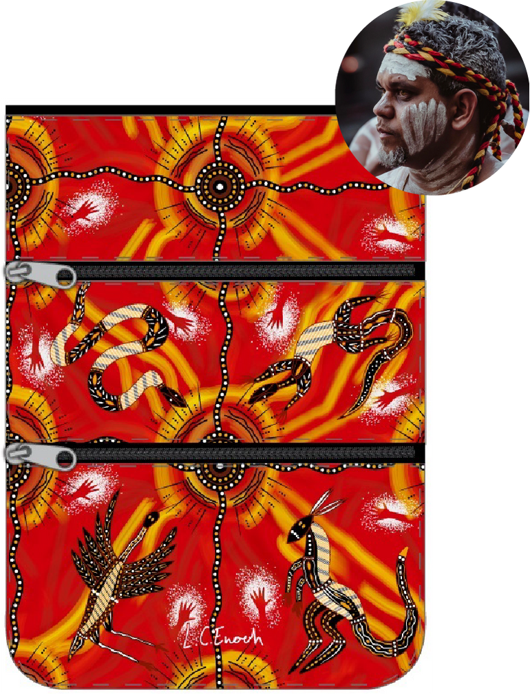 Compartment Zip Bag - Meeting Place Fire By Louis Enoch — Bulurru Shop