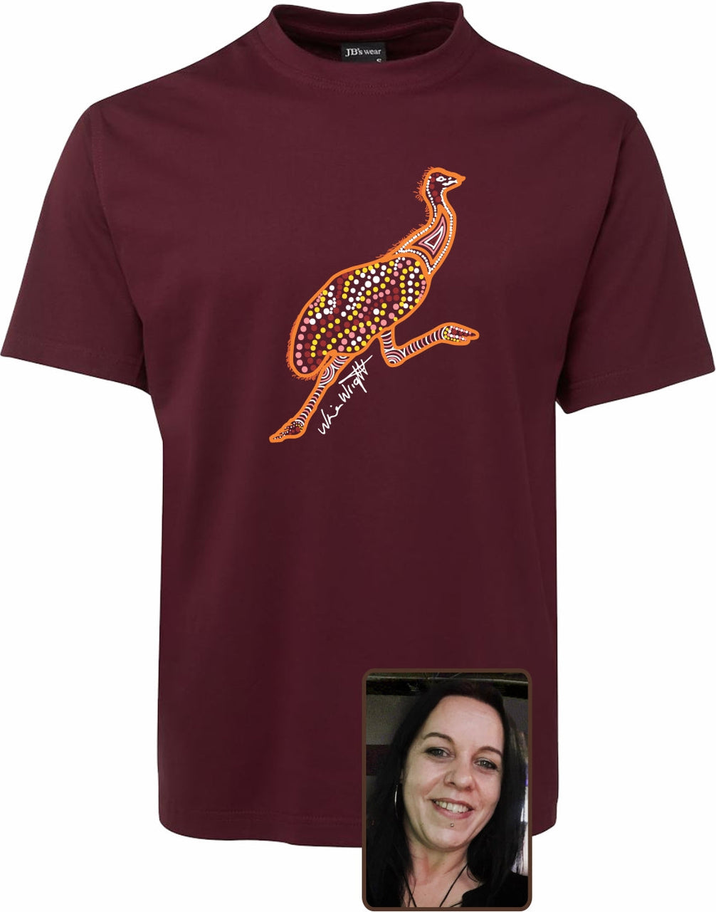 T Shirt ADULT Regular Fit - Nina Wright, Garrdi (Emu) Design — Bulurru Shop