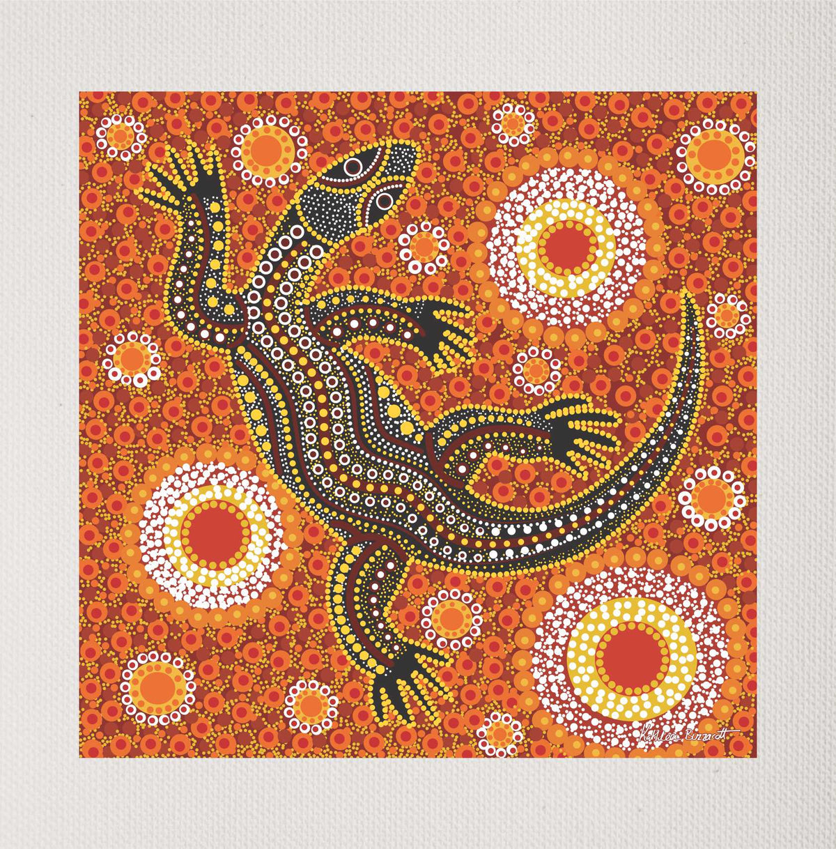 Bulurru Aboriginal Art Canvas Print Unstretched - Sand Goanna By Kathl ...